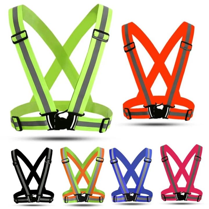 Running Reflective Vest Gear Adjustable Safety High Visible Reflective ...