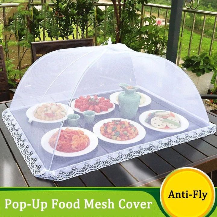 Pop-Up Food Mesh Cover Folding Food Cover Tent Dome Net Umbrella Picnic ...