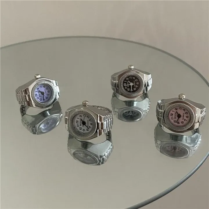 Minimalist Finger Watch Ring, Mini Watch That Tells Time, Retro ...