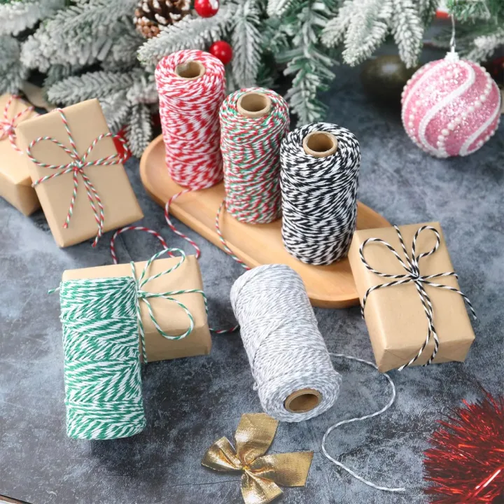 Handmade Colourful Wrapping String Rope 100M Gift Box Packaging Cotton ...
