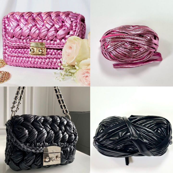 200G Metallic Yarn T-shirt Crochet Thread For Knitting Handwork Purse ...