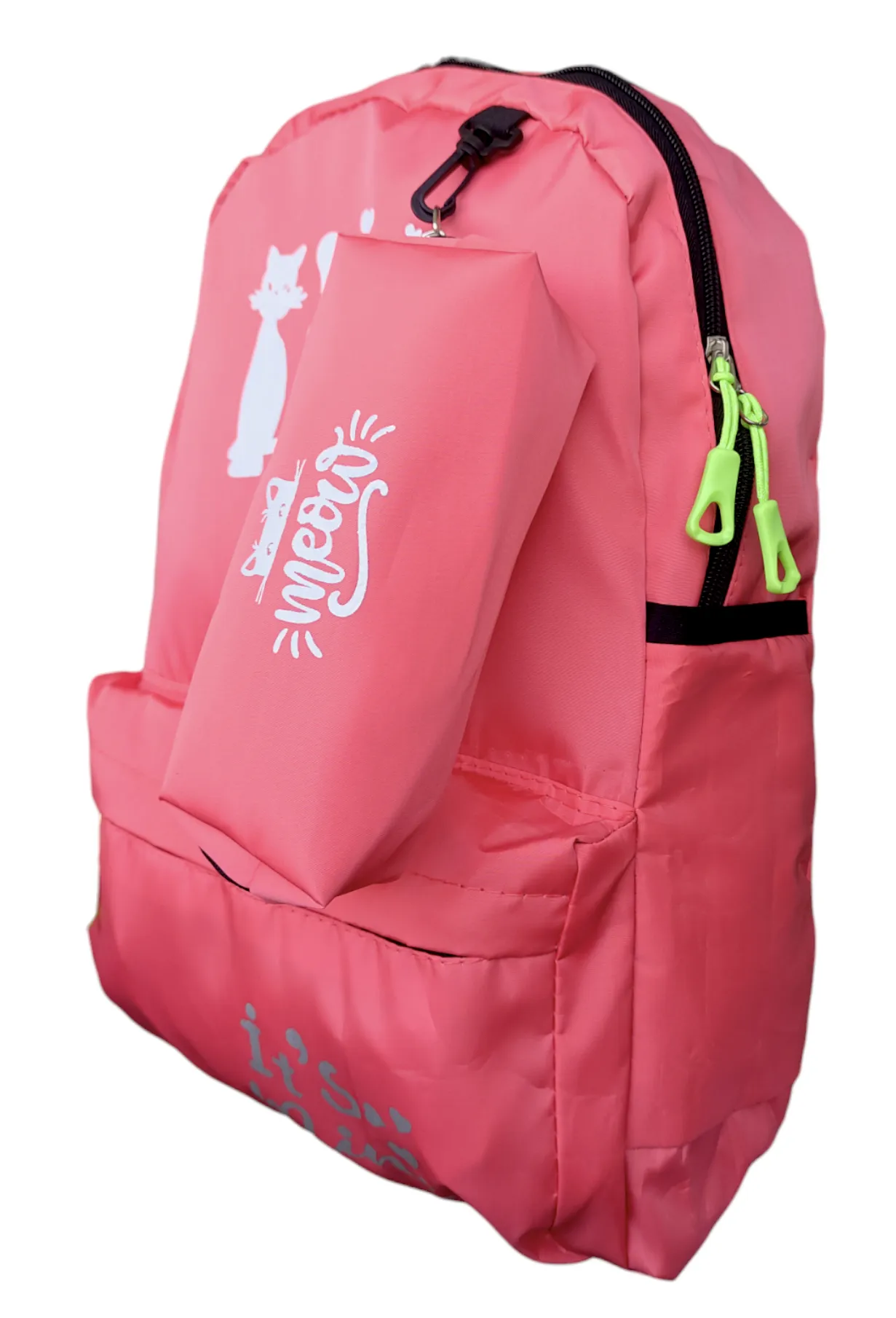 Kitty Design Backpack School Bag Class Bag for Girls & Boys Orange Pink ...