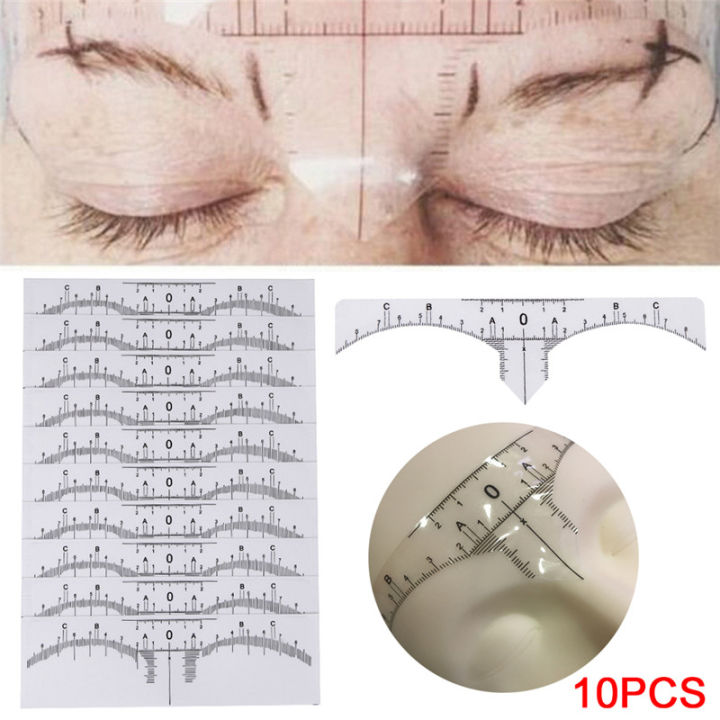 【YIYANGMAOYI111】10 Pcs/Set Reusable Semi Permanent Eyebrow Measure Tool ...