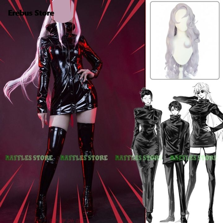 Gojo Satoru Cosplay Costume Wig Genderswap Lense Black Suit Halloween ...