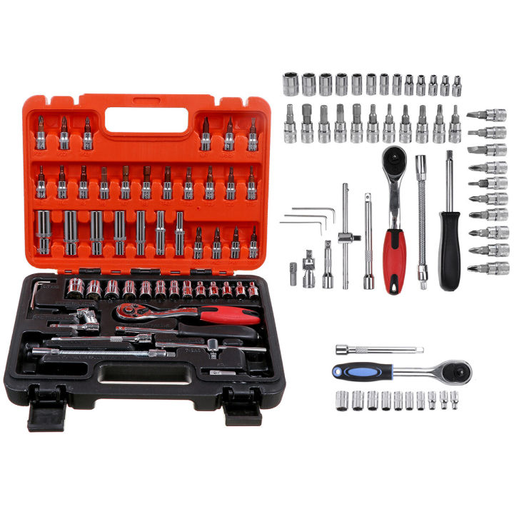 Professional 53 Pcs Spanner Set - Repair Tool Mechanics Box Case | Daraz.lk