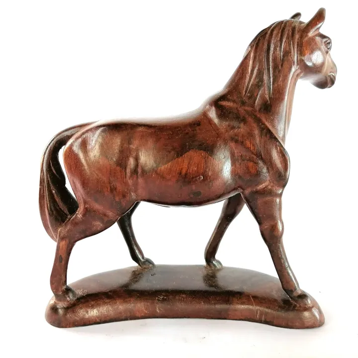 Horse Wooden Carved Statue Vintage Hand Made Decor Handicraft | Daraz.lk
