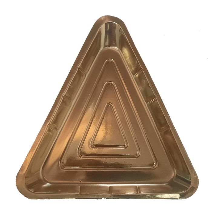 Gold Plastic Triangle Shaped Disposable Food/Desert Tray - 20 Pieces (5 ...