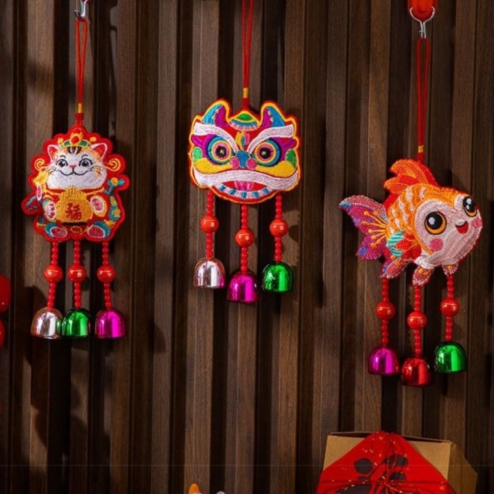 Mini Year of Snake Spring Festival Wind Chimes Lucky Bag Embroidery ...