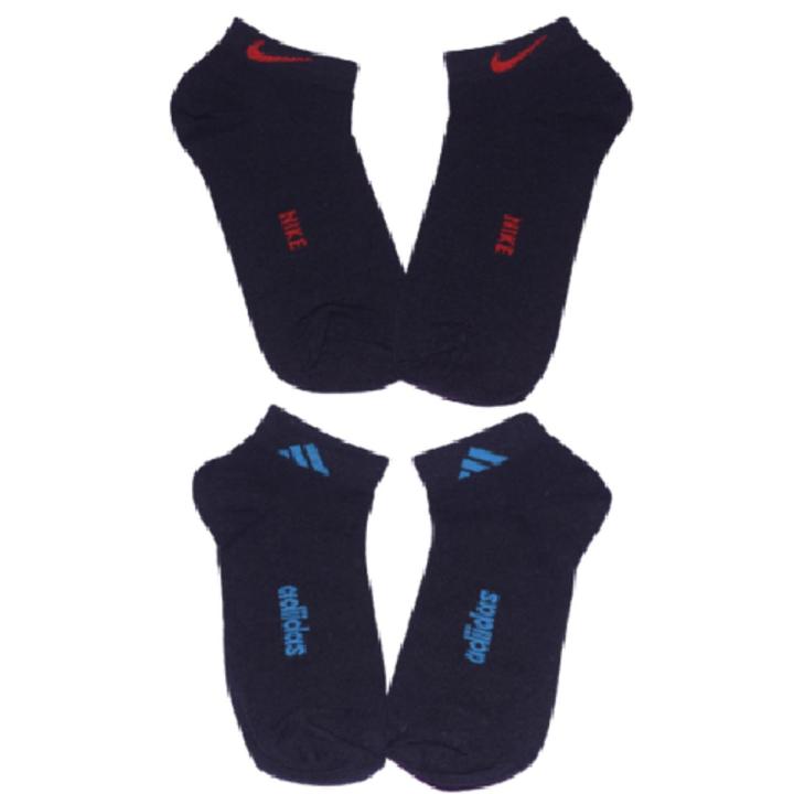 2 Pak Niikey & Addiiidas Design Men's Ankle Cotton Socks With Spandex ...