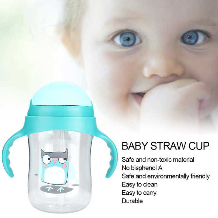 SF350ml Portable Cute Cartoon Baby Cup Double Handle Kid Children Learn ...