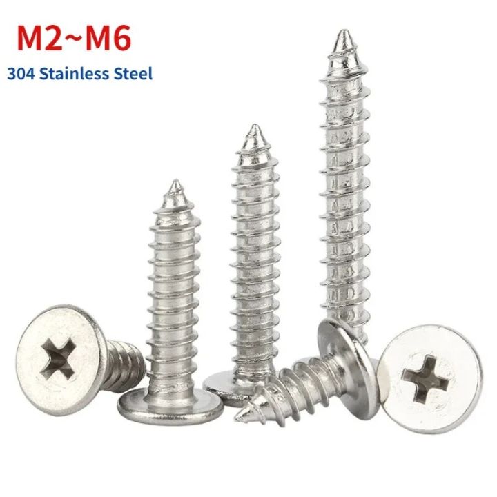 M2 M2.5 M3 M4 M5 M6 304 Stainless Steel Ultrathin Cross Phillips Ultra Thin Low Flat Wafer Head ...