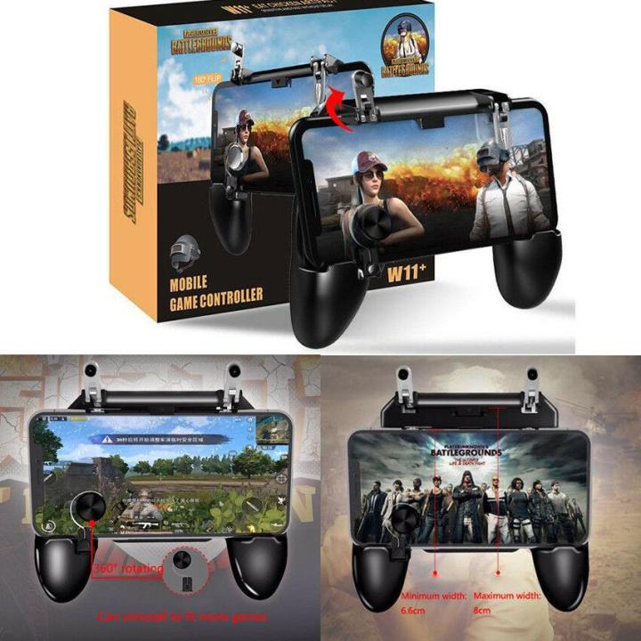 W11+ PUBG Mobile Game Controller Phone Holder with Fire Button and Aim ...