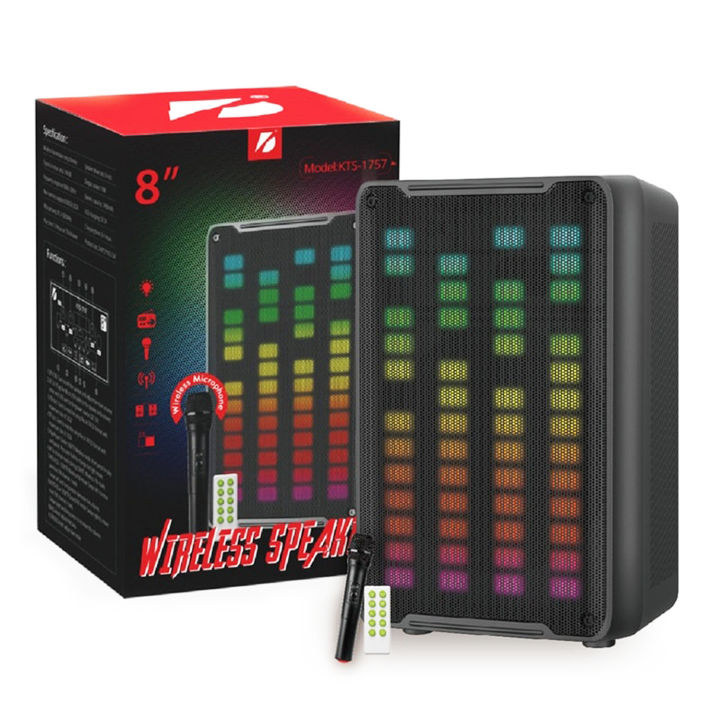 KTS-1757 Portable Wireless Bluetooth Speaker with Led Light RGB Support ...