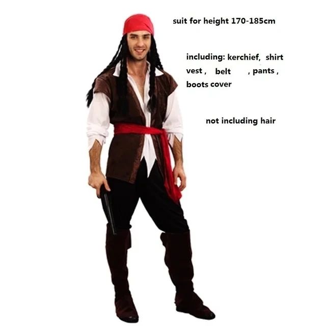 Pirate Pirates of the Caribbean Cosplay Captain Jack Sparrow Costume ...