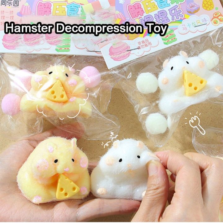 New TPR Hamster Squeeze Toys Slow Rebound Flocking Hamster ...