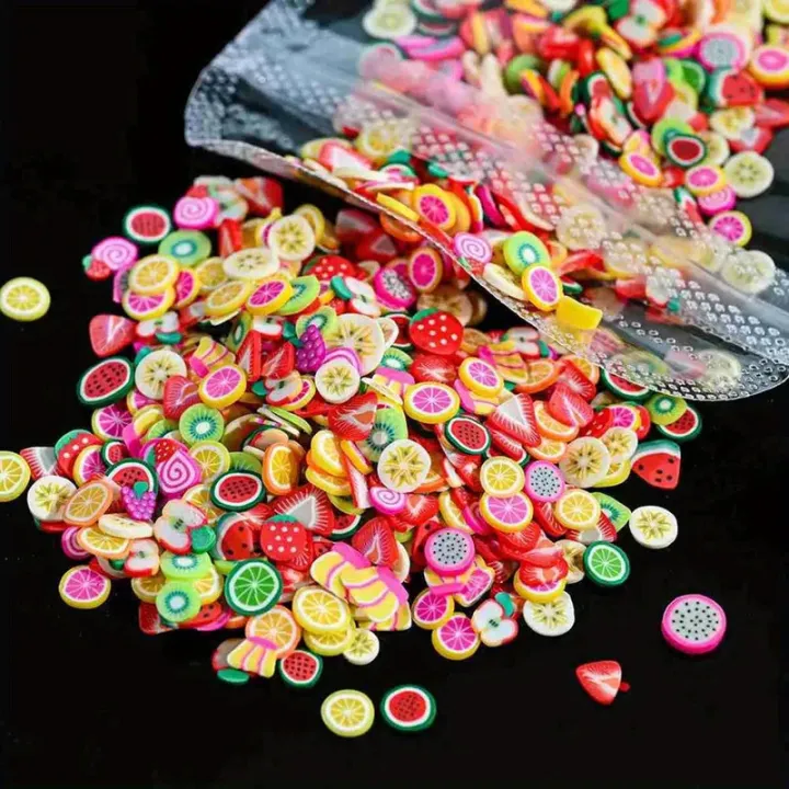 NEW New 5000/2000/1000Pcs Mixed 3D Fruit Slices Nail Charms Polymer ...