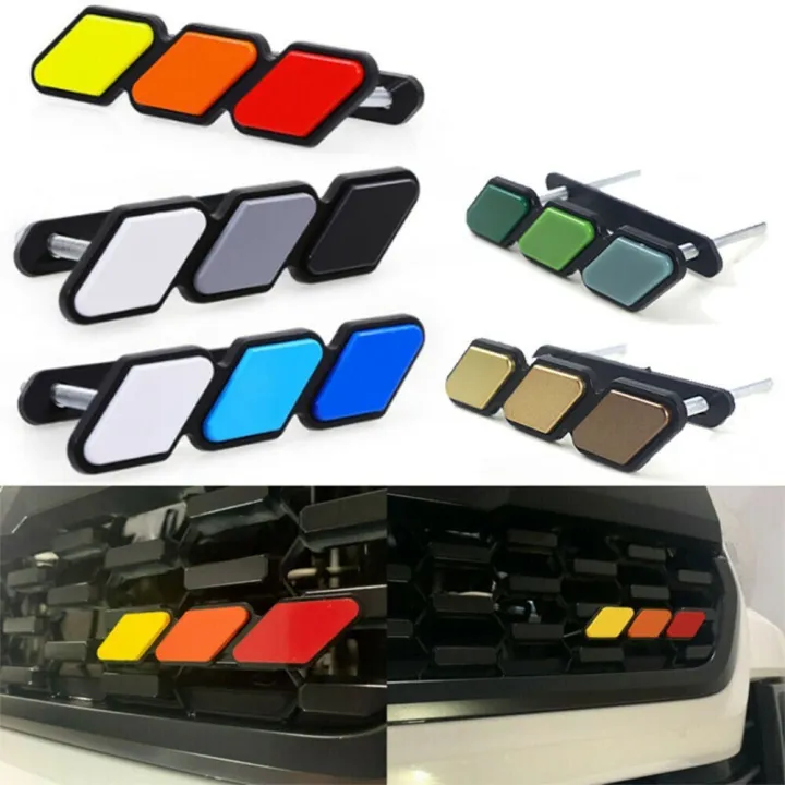 Tri-color 3 Grille Badge emblem For Toyota Tacoma 4Runner Tundra Rav4 ...