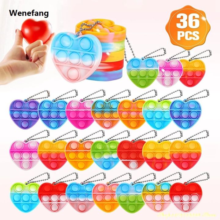 Wenefang bubble wrap 36PCS Mini Heart Pop Fidget Toys Pack Party Favors ...