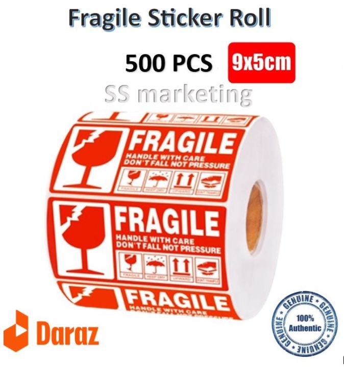 Fragile Sticker In ROLL 5cm x 9cm 500pcs | Daraz.lk