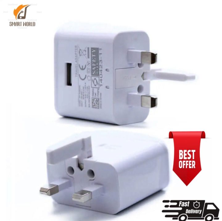 Samsung Home wall Adapter Fast Charger 3 Pin dock Fast Charger Quick ...