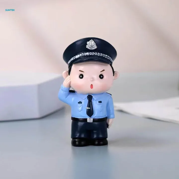 Resin Police Figurine Mini Police Statue,Tiny People Model,Diorama ...