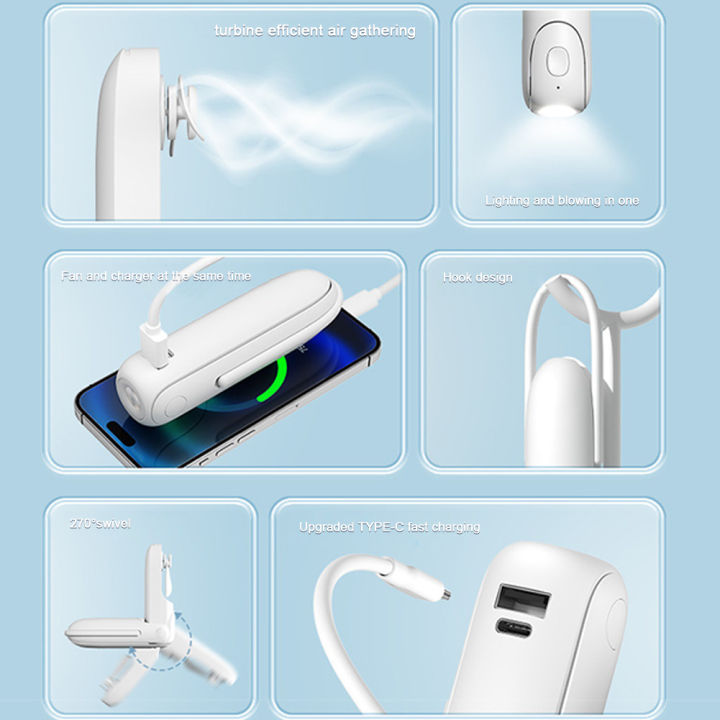 Portable Mini Fan Foldable Electric Air Cooling Fan with Power Bank ...
