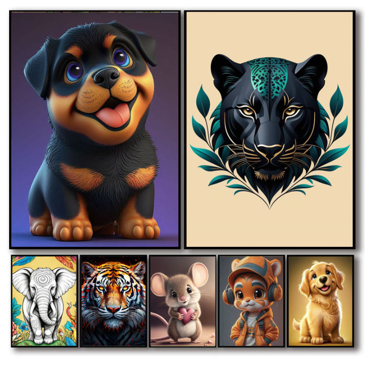 A4 Sized Poster Animals Wall Posters PVC Framed Wall Decors | Daraz.lk
