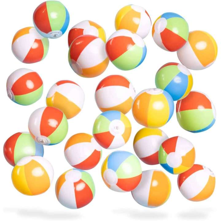 Mini Bulk Pack 6 Inch Iatable Rainbow Beach Balls Kids - Ideal Pool ...