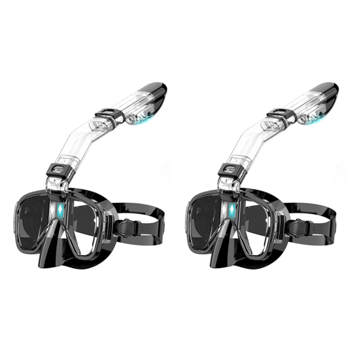 2X Snorkel Mask Foldable Diving Mask Set with System and Camera Mount ...