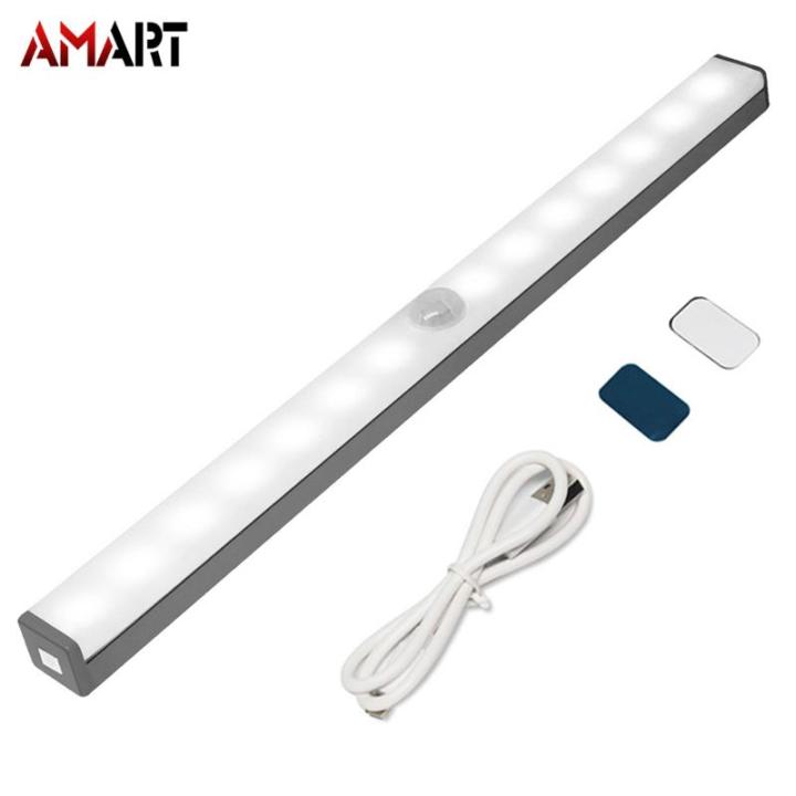 LED Human Induction Under Cabinet Light USB Charging Wardrobe Counter ...