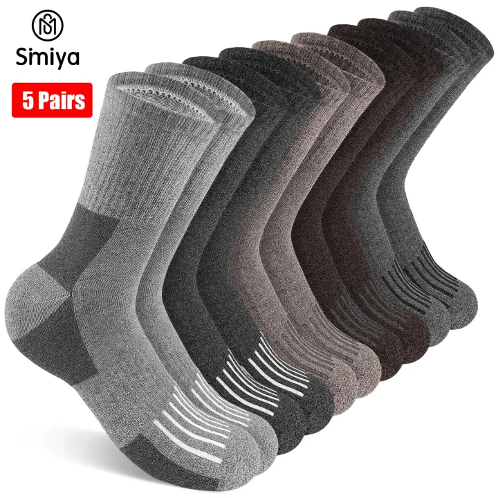 SIMIYA 5 Pairs Merino Wool Socks for Men Warm Thermal Winter Socks Non ...