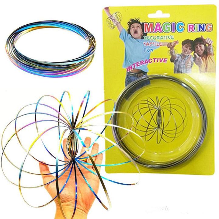 3D-Shaped Flow Ring Kinetic Spring Toy 3D Sculpture Ring Magic Ring ...