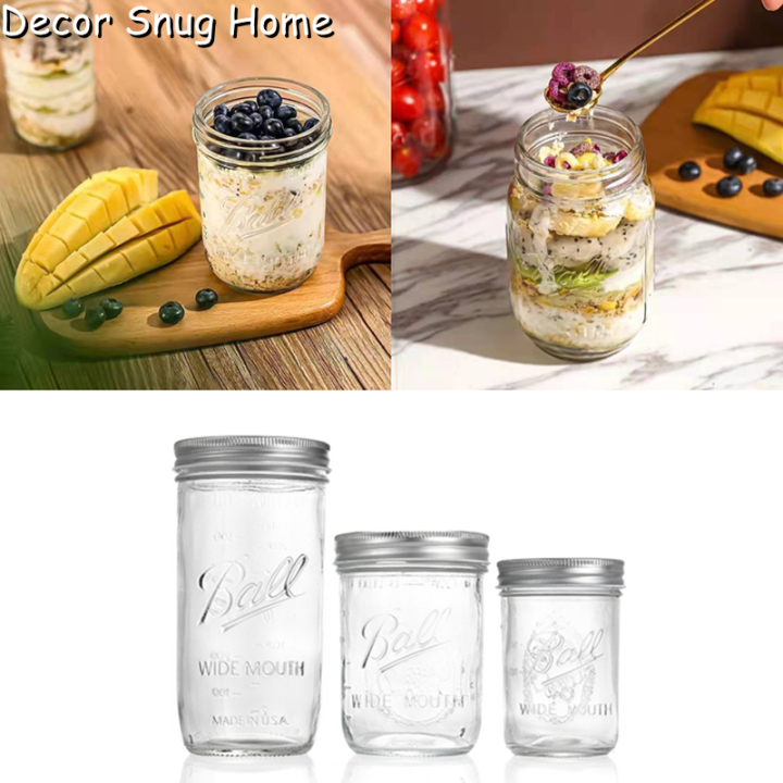 1000ml Lid Candy Jar Glass Canister Food Storage Transparent Container ...