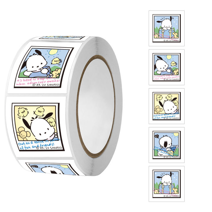 500pcs/Roll Sanrio Pochacco Classic Cartoon Sealing Sticker DIY PVC ...