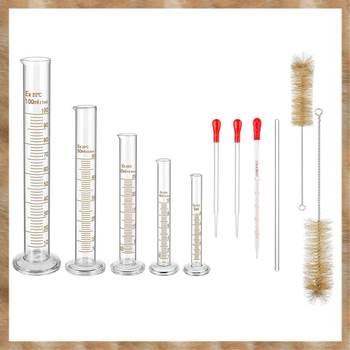 Kqueebee Glass Graduated Measuring Cylinders Set,Premium Borosilicate ...