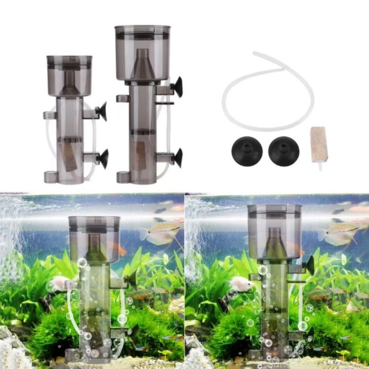 Practical Suction Cup Aquarium Protein Skimmer Plastic with Wood Air ...