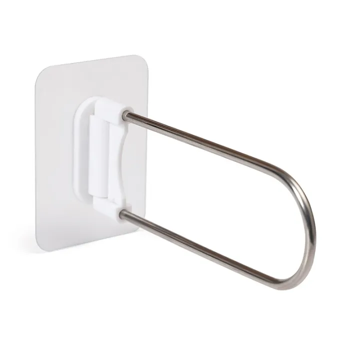 No punching wall paste simple stainless steel U-shaped clothes rack ...