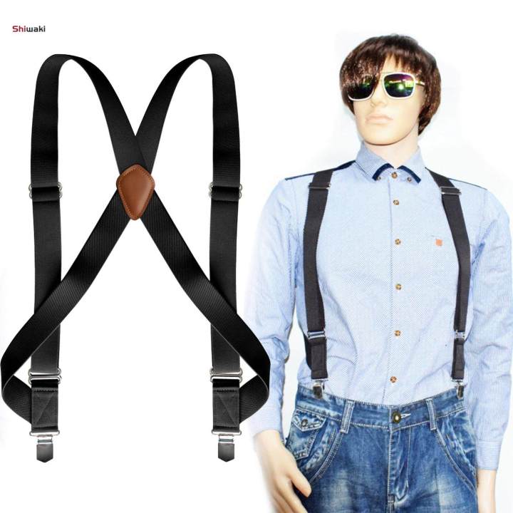 Mens Suspender with Clips Work Suspenders Clothes Accessories Washable ...