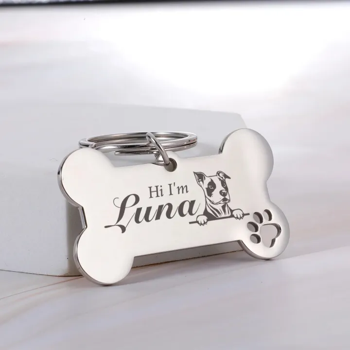 Customized Dog Collar Tag Color Bone Pendant for Dog Medal with ...