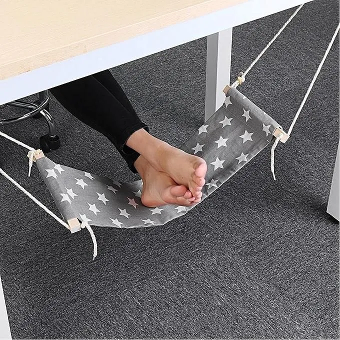 Wooden Pole With Black Foot Hammock Portable Travel Footrest Flight ...