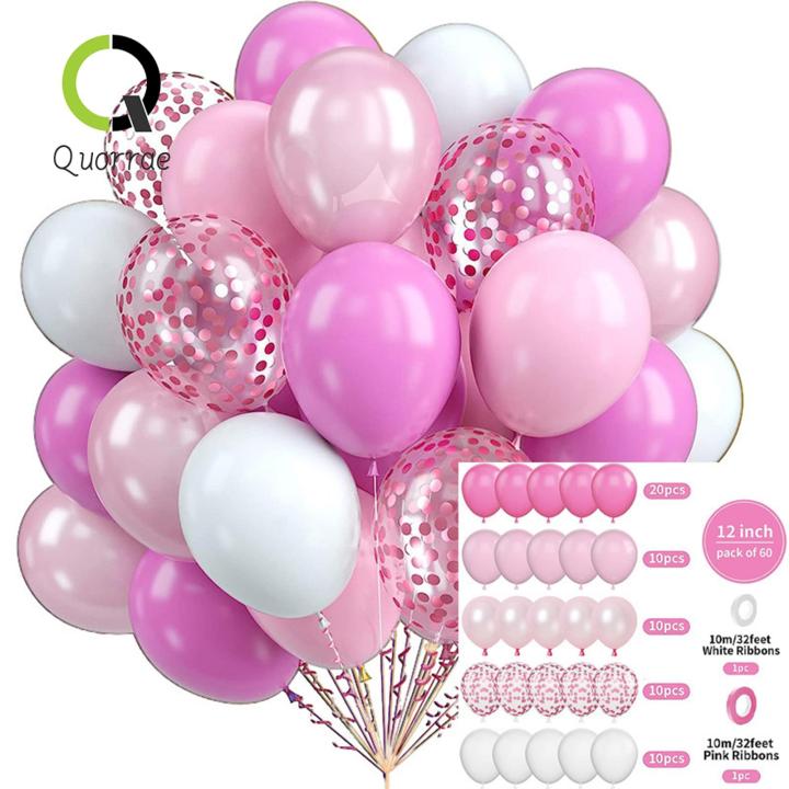 Quorrae Exciting Party Balloon Kit 60pcs Metallic Latex Confetti ...