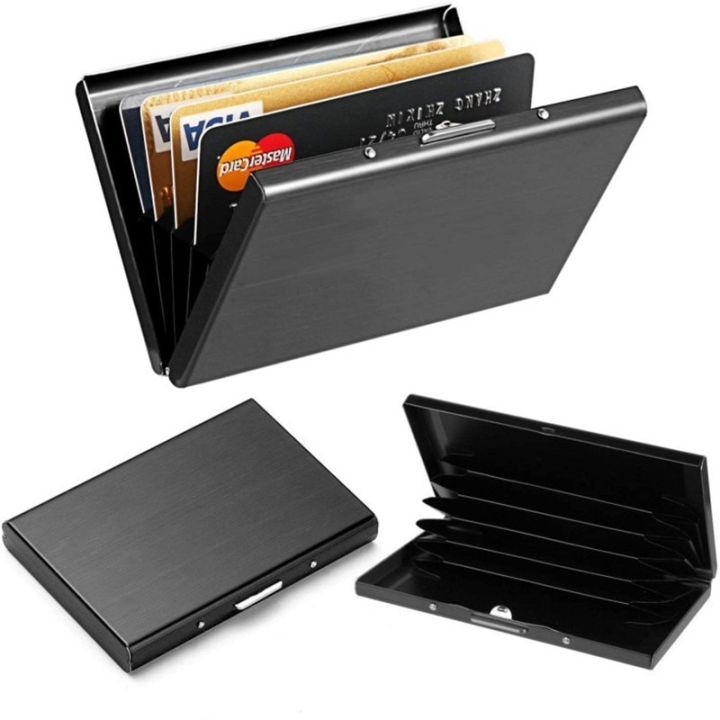 1Pc Card Holder Men RFID Blocking Aluminum Metal Slim Wallet Money Bag ...