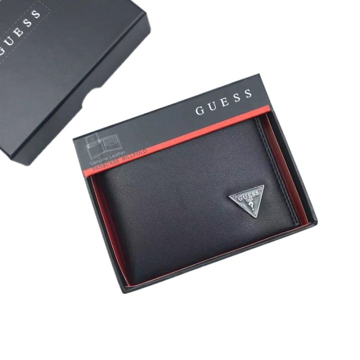 【BestGO】Guess Short Wallet with Inverted Triangle Brand Logo Men ...