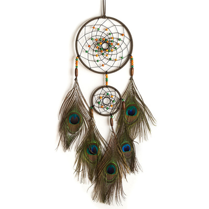 Handmade Double Ring Circular Net Wind Chimes Car Interior Pendant Home ...