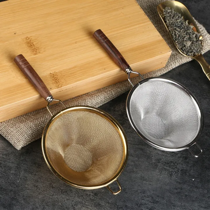 Tea Sieve Wooden Handle Tea Strainer Stainless Steel Japanese Style Tea ...
