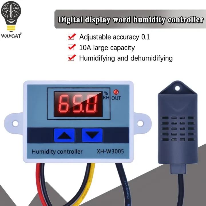 Digital Humidity Controller XH-W3005 12V 24V 220V Humidistat Hygrometer ...