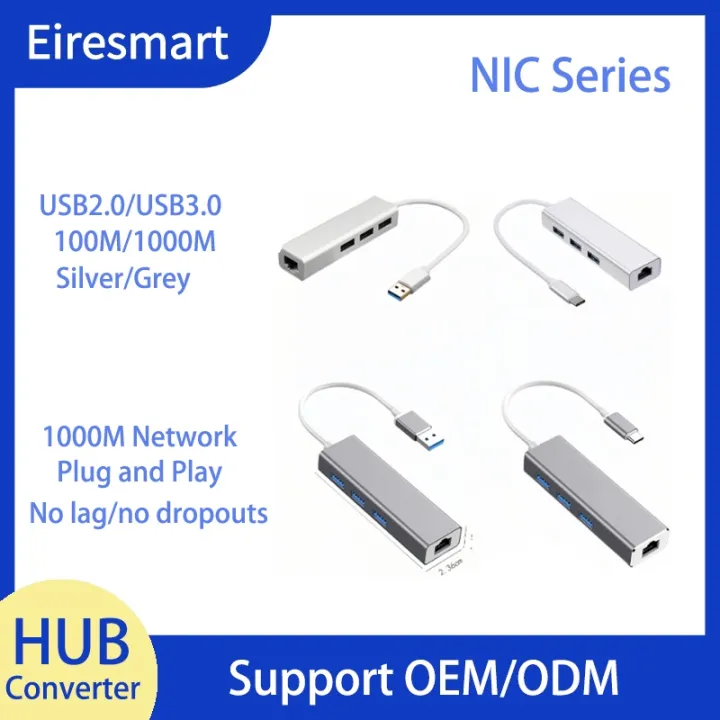 USB c Hub Network Card USB Extender 3.0 To Gigabit RJ45 HUB typec Cable ...