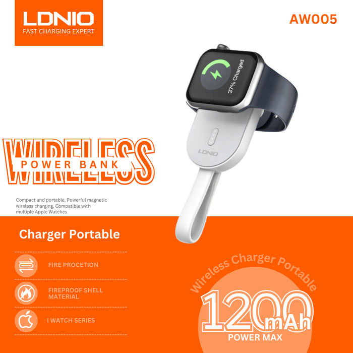 LDNIO AW005 Watch Wireless Magnetic 1200mAh Power Bank Watch Charger Mobile Wireless Charger ...