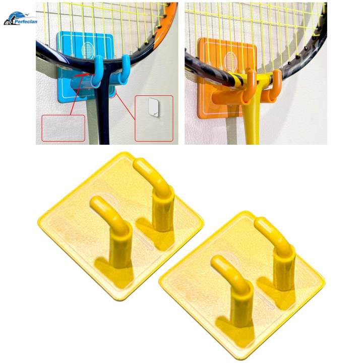 2Pcs Wall Mounted Racket Rack Game Room Universal Gym Badminton Racket ...