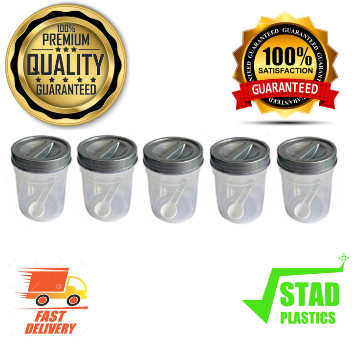 5 Pieces Spicy Containers 150 grams can put With SILVER Lid CYLINDER ...
